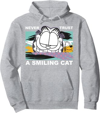 Garfield Odie Big Face Smiling Friends Freche Retro Cartoon Pullover Hoodie