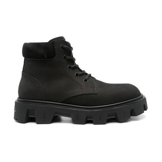 Moncler Homme, Chaussures, Noir, Taille: 42 1/2 EU Bottes Peak City noires en daim et nubuck