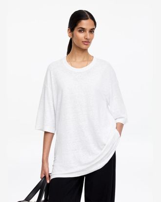 Arket Oversize-T-Shirt Aus Leinen -Wei&szlig;