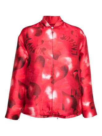 Valentino Garavani veste à motif coeur - Rouge