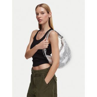 adidas Handtasche adidas Adicolor Half Crescent Bag Metallic Pu KR1562 Silberfarben