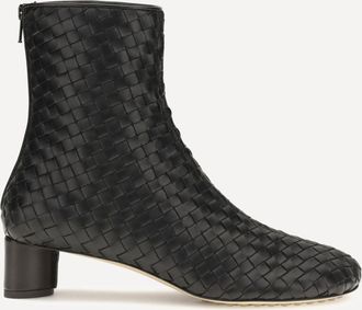 Bottega Veneta Cherry Intrecciato Ankle Boots Female 38