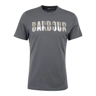 Barbour Tartan Grafik Baumwoll T-Shirt - - Tops - Herren - Grau - L