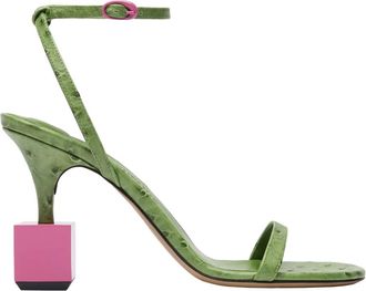 Jacquemus Femme, Chaussures, Vert, Taille: 38 EU Sandales en Cuir de Chèvre Vert