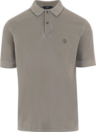 Herno Homme, Tops, Gris, Taille: M Polo en coton avec logo