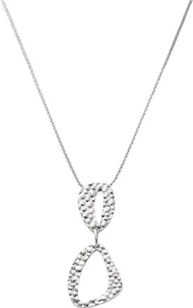 Dansk Copenhagen Ragna Waterproof Silver Stainless Steel Original Simple Necklace - Adjustable Chain & Hammered Finish - - Accessories - Damen - Grau - ONE SIZE