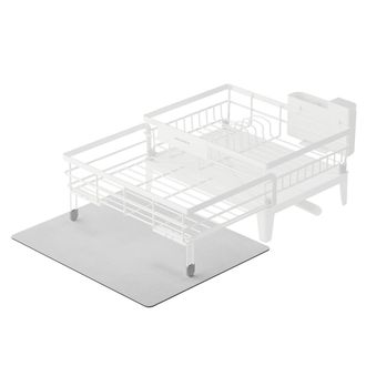 Songmics Abtropfgestell Geschirr, Geschirr-Abtropfst&auml;nder, 360&deg; drehbarer und ausziehbarer Ablauf, Abtropfschale, Besteckhalter, K&uuml;che, (31-56) x 42 x 20 cm, m