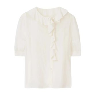 Rodebjer Xilla Fluid Solid Bluse - - Blouses & Shirts - Damen - Wei&szlig; - XL