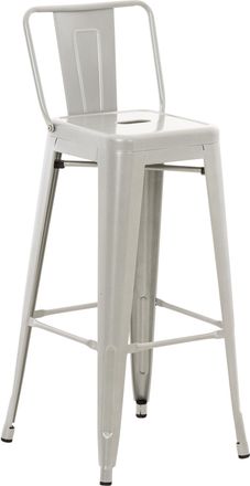 Clp Barhocker mit Lehne im Industrial-Look Mason, mit R&uuml;ckenlehne und Fu&szlig;ablage, Barstuhl mit R&uuml;ckenlehne, Tresenhocker mit Bodenschoner, Farbe:Silber
