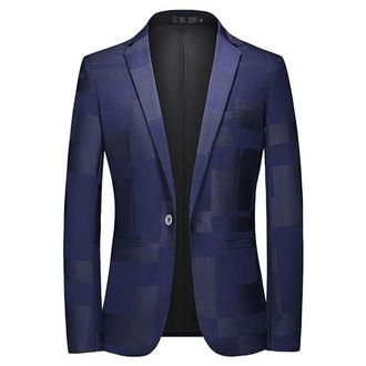 Generic Veste de smoking &agrave; motif floral &agrave; 1 bouton pour homme, coupe ajust&eacute;e, revers crant&eacute;, blazer de costume, veste de sport, manteau pour mariage, d&icirc;ner, b