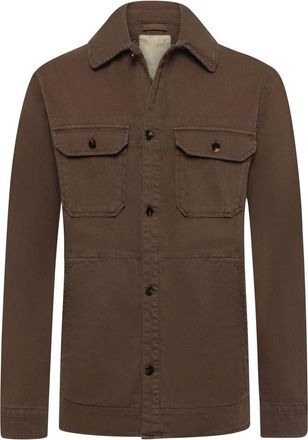 Woolrich Overshirt aus einem Baumwoll-Leinen-Mischgewebe in