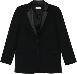 Alberto Biani Femme, Vestes, Noir, Taille: 38 FR Veste de smoking croisée