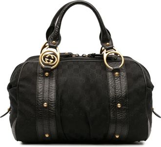 Gucci sac boston médium en toile GG (2016-2025) - Noir
