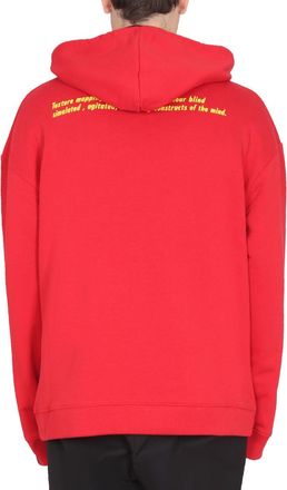 Raf Simons Hooded Cotton Sweatshirt - Red