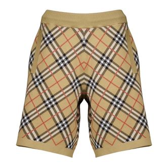 Burberry Baumwollmischung Shorts mit Karomuster - - Shorts - Damen - Beige - L