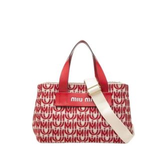 Miu Miu Sac cabas en toile Pre-owned - Femme - Pre-owned - Rouge - Taille: ONE Size