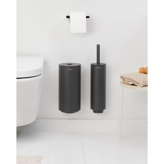 Brabantia Mindset WC-Zubeh&ouml;r-Set - Toilettenb&uuml;rste, Papierrollenhalter und Papierrollenspender - Hygienische Borstenb&uuml;rste - Befestigungsmaterial inklusive - Ba