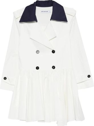 Self Portrait Button Pleated Mini Dress