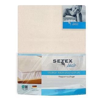 Setex Protège-matelas molletonné, 120 x 200 cm, Elastique, 100 % Coton, Basic, Naturel blanc cassé, 1607 120200 001 001