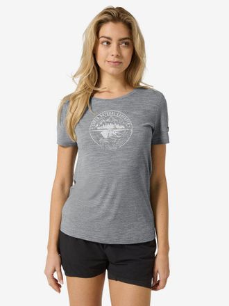 super.natural T-Shirt f&uuml;r Damen,Merino W EXPLORING TEE mit Reise-Motiv, atmungsaktiv