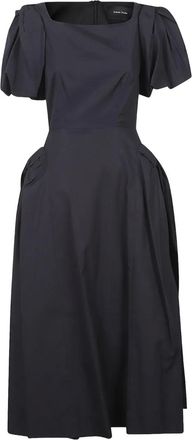 Simone Rocha Midikleid mit Puff&auml;rmeln - Schwarz