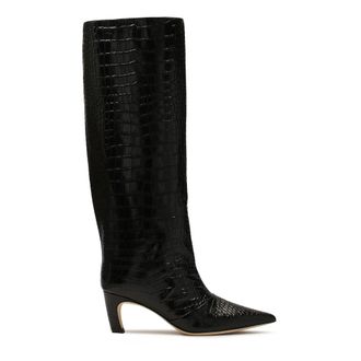 Kazar Modische Krokodil-Muster gepr&auml;gte Lederstiefel - - Shoes - Damen - Schwarzk - 36 EU
