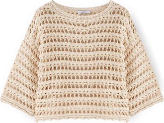 Motivi Femme, Pulls, Beige, Taille: 38 FR Maille &agrave; effet crochet