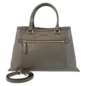 Gucci Pre-owned Leder Microguccissima Tote Bag - - Pre-owned - Damen - Grau - ONE SIZE