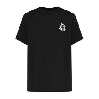 Moncler Homme, Tops, Noir, Taille: XL T-shirt avec logo patch