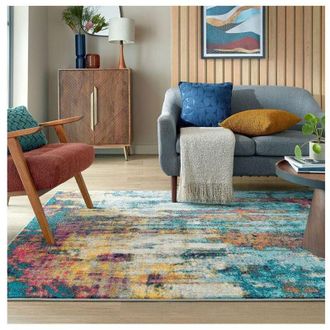 Flair Rugs Flair Rugs - Tapis moderne courtes mèches rayé rectangle Abstraction Multicolore 160x230