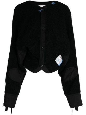 Miharayasuhiro veste crop &agrave; patch logo - Noir