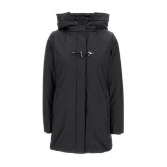 Fay Gepolsterter Schwarzer Mantel mit Kapuze - - Coats - Damen - Schwarzk - XL