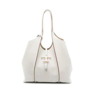 Tod's Femme, Sacs, Blanc, Taille: ONE Size T Timeless Tote Bag