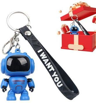 Generic Pendentif robot - Mini figurine articul&eacute;e - Accessoire de design lumineux | Porte-cl&eacute;s d&eacute;coratif amusant pour sac &agrave; dos, portefeuille, sac &agrave; main, v&eacute;h