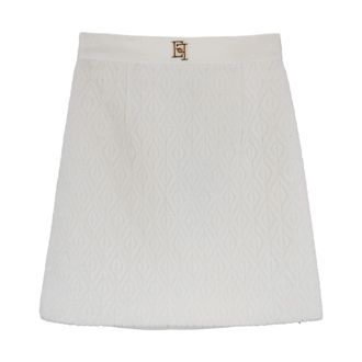 Elisabetta Franchi Karierter Rock mit Haken und Rei&szlig;verschluss - - Skirts - Damen - Beige - S