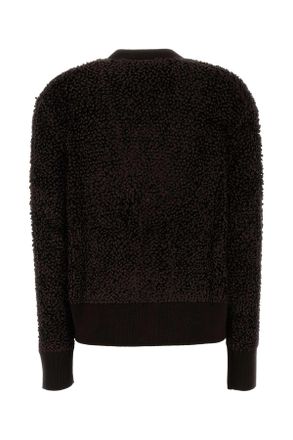 Ferragamo Womens Dark Brown Boucle Cardigan Darkexpresso Maglieria Sweater