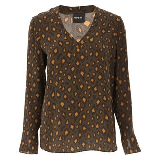 Aspesi Camicia con stampa animalier in seta - - Blouses & Shirts - Damen - Mehrfarbig - S