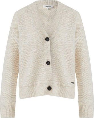 s.Oliver Cardigan Strickjacke Kuscheliger Wollmix-Cardigan aus Strukturstrick im Relaxed Fit
