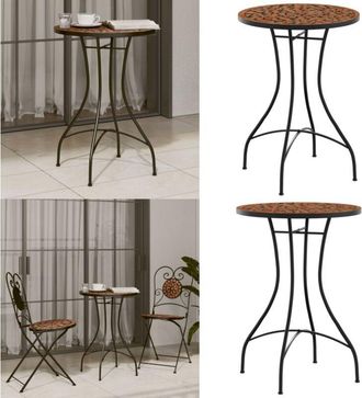 vidaXL Mosaik-Bistrotisch Terrakotta &Oslash;50x70 cm Keramik - Terrasse M&ouml;bel - Gartenm&ouml;bel Set - Outdoor Esstisch - Esszimmerset - Terracotta Tisch - Home &