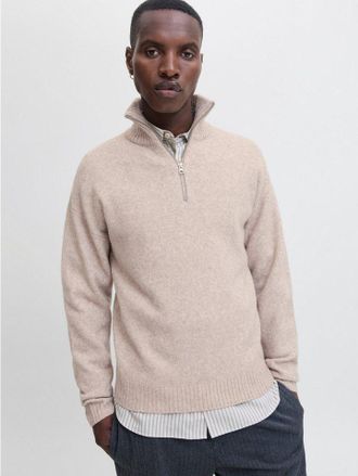 Jack & Jones Troyer JJESOHO OLLIE KNIT HALF ZIP SN Materialmix, relaxed fit