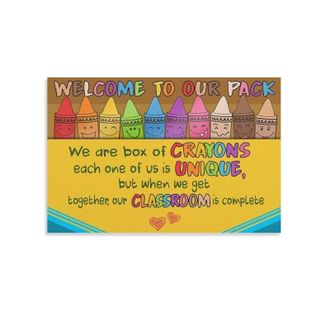 Generic poster Classroom Community Poster, We Are A Box Of Crayons Each Unique, Welcome To Our Pack Rules, Back to School Decor(Framed,08x12inch(20x30cm))