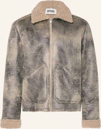 Drykorn Drykorn Jacke Leron In Lederoptik Mit Kunstfell grau