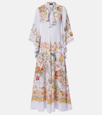 Etro Robe longue en soie &agrave; fleurs