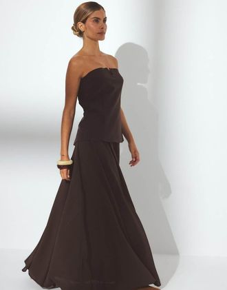 NA-KD Elegantes Longline-Korsett in Braun mit tiefem Ausschnitt