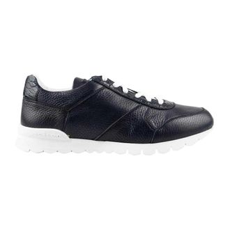 Kiton Homme, Chaussures, Bleu, Taille: 44 EU Leather Suede And Leather Crocodile Baskets