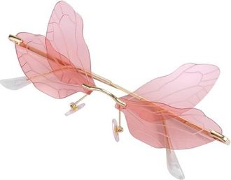 BESPORTBLE Lunettes de Soleil Unisexes sans Monture en Polycarbonate et M&eacute;tal, Design Ailes de Libellule Irr&eacute;guli&egrave;res, L&eacute;g&egrave;res, pour Conduite, Voyage et Activit&eacute;