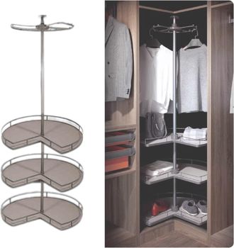 Generic 3-st&ouml;ckiger, Um 360&deg; Drehbarer Kleiderst&auml;nder, H&ouml;henverstellbarer Garderobenst&auml;nder Mit Hosenaufh&auml;nger, Leder-Aufbewahrungskorb, Platzsparender Eck-Or