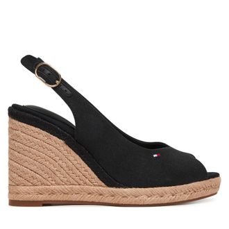 Tommy Hilfiger Espadrilles Tommy Hilfiger Flag High Wedge Espad Slingback FW0FW09343 Schwarz