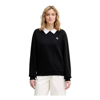 Karl Lagerfeld Femme, Sweatshirts et sweats &agrave; capuche, Noir, Taille: 40 FR Ikon SweaT-shirt