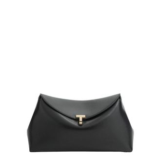 Toteme Femme, Sacs, Noir, Taille: ONE Size T-Lock Leather Clutch